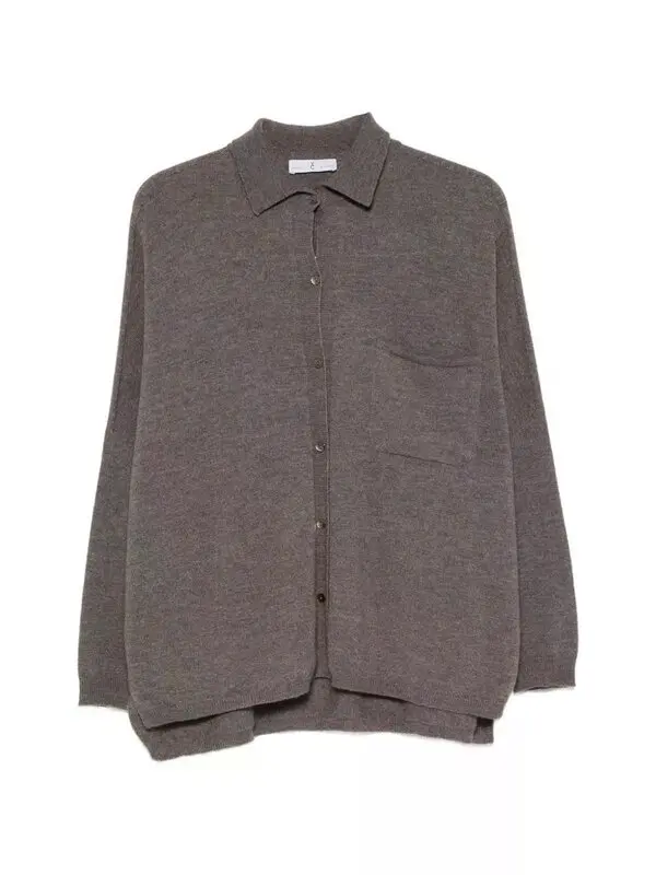 WHYCI Button-up Chest-pocket Cardigan - Brown