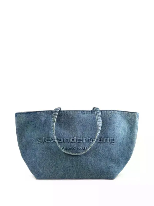 Alexander Wang Logo-embossed Denim Tote Bag - Blue