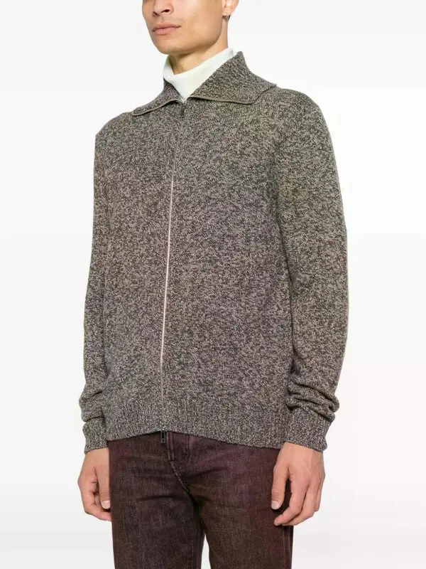 ZANONE Zip-up Marl-knit Cardigan