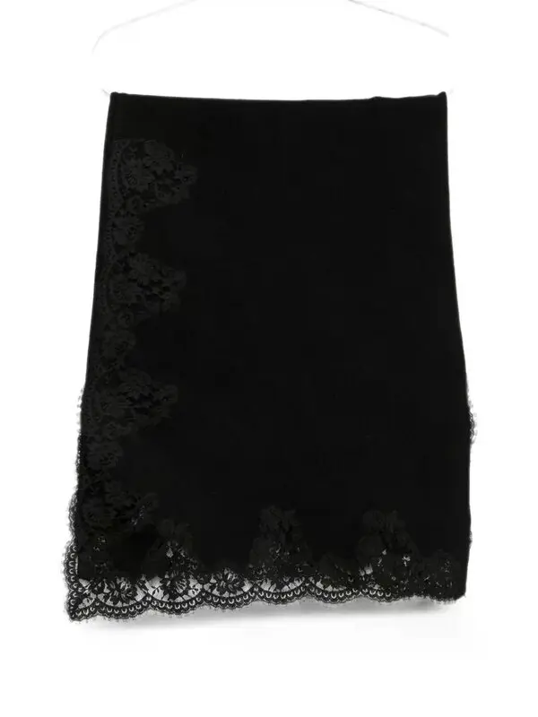 ERMANNO FIRENZE Lace-trim Scarf - Black