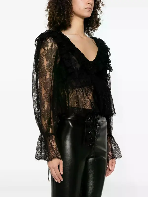 Chloé V-neck Lace Crop Top