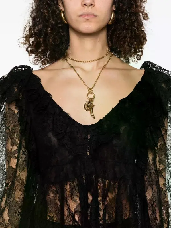 Chloé V-neck Lace Crop Top
