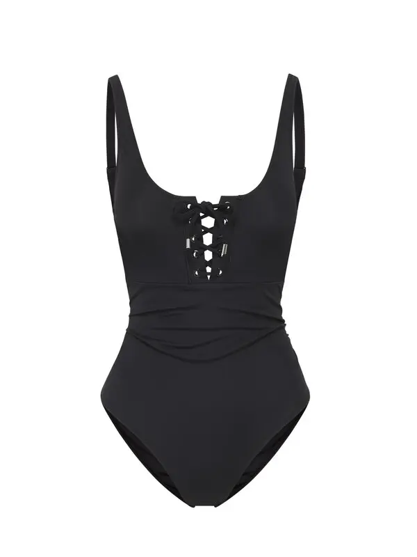 CHANGE OF SCENERY Neutrals / Taylor Underwire Tank One Piece In Texture - Black