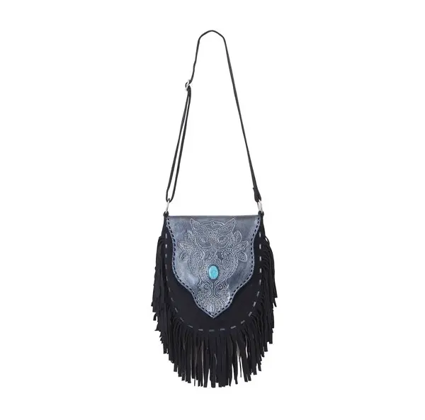 JODI LEE Benny Owl Bag Metallic Navy