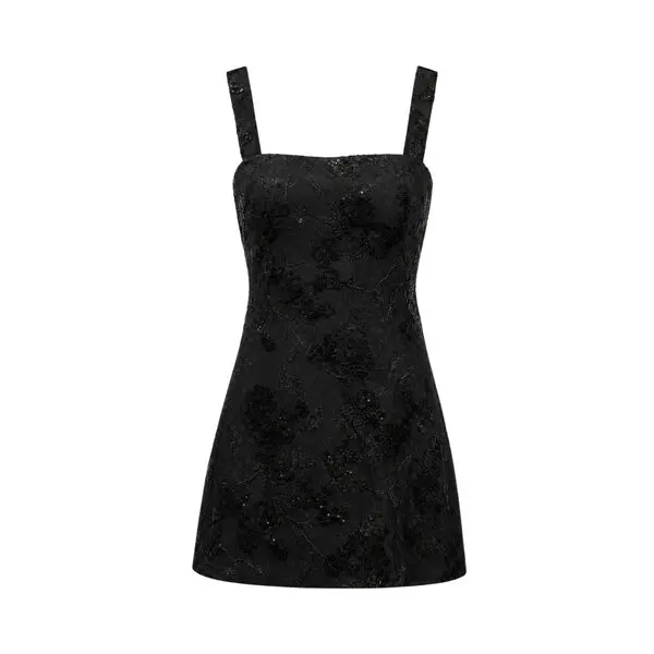 OW Ravina Sequin Mini Dress - Black
