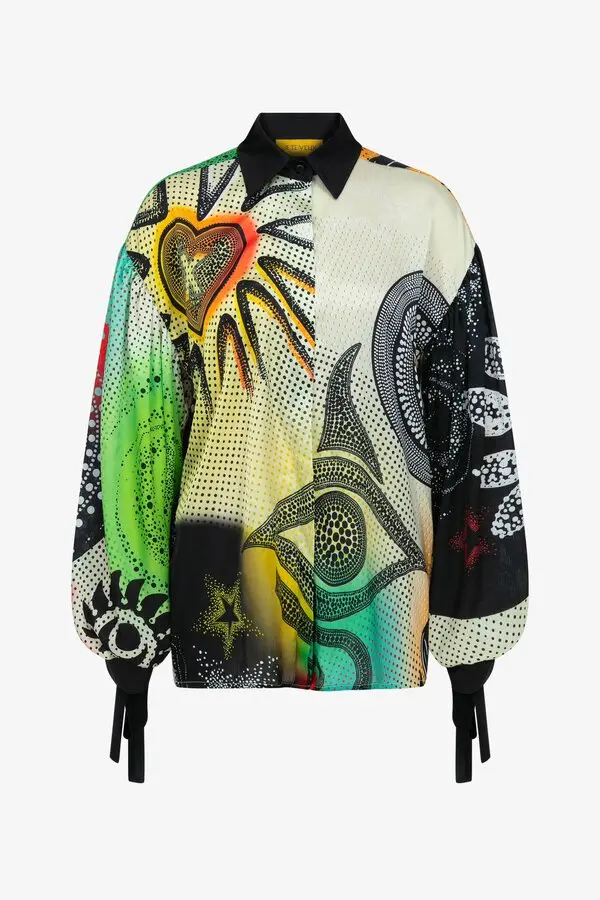 JE TE VEUX Printed Lucid Shirt - Black