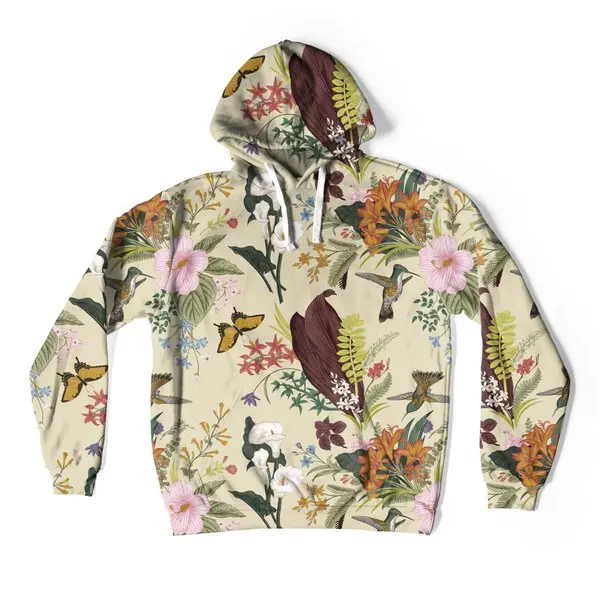 ALOHA FROM DEER Neutral Nature Print Oversized Hoodie - Brown