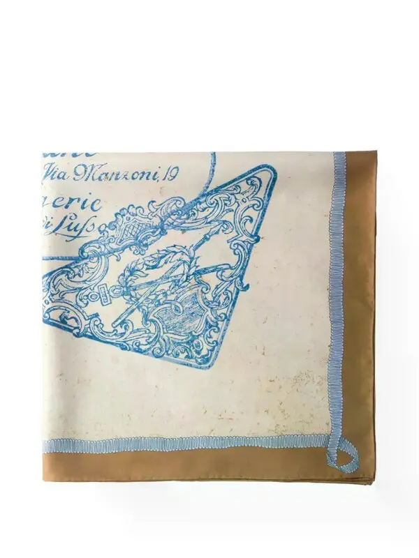 Prada Printed Silk Twill Scarf 90 - Neutrals