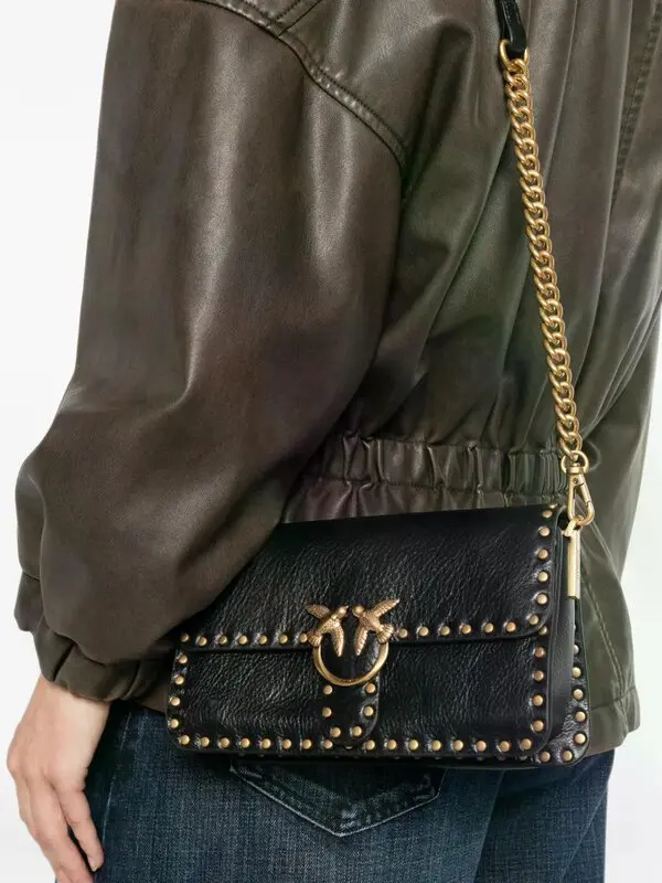 Pinko Small Love Birds Stud-embellished Shoulder Bag