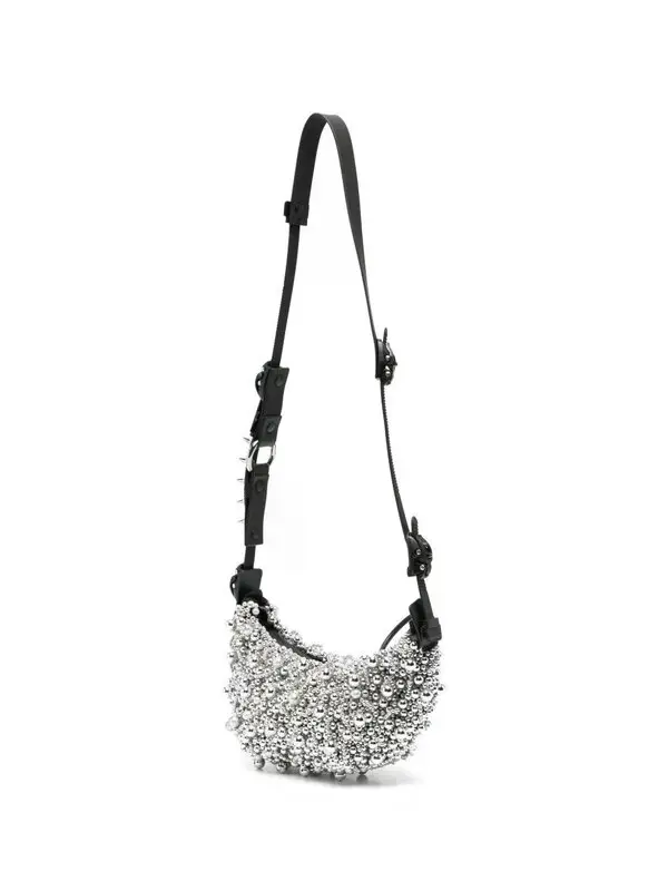 INNERRAUM Beaded Spike-detail Shoulder Bag - Black