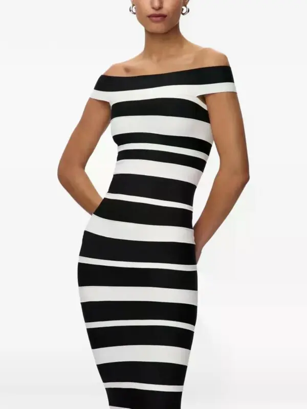 Herve Leger Kiva Striped Maxi Dress