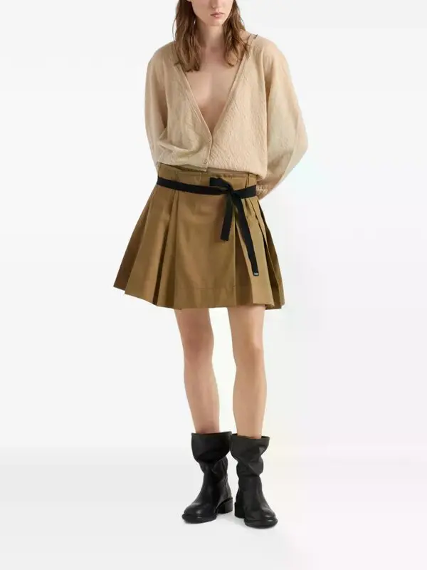 Prada Gabardine Miniskirt - Neutrals