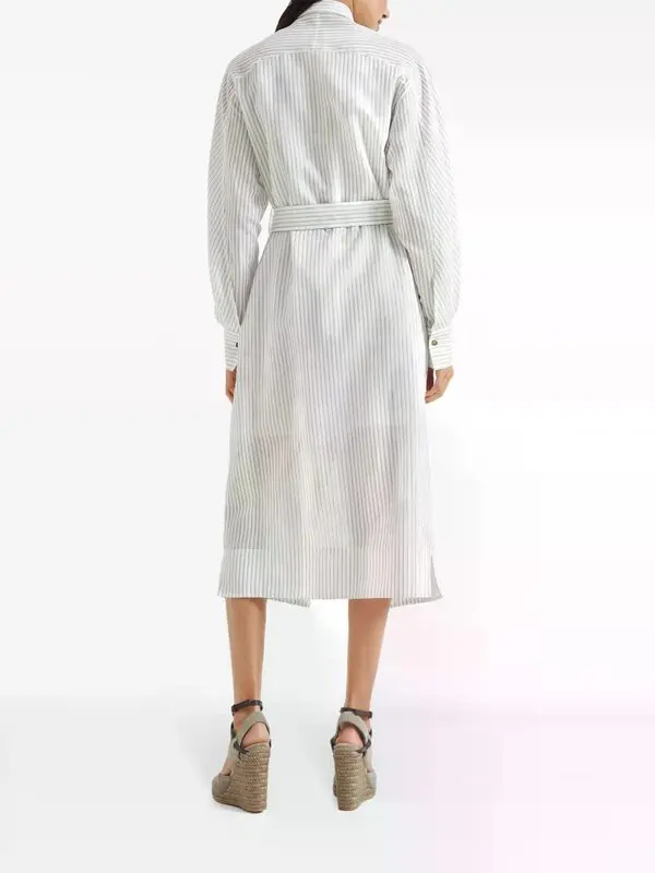 Brunello Cucinelli Striped Shirt Midi Dress
