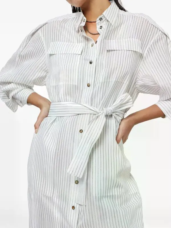 Brunello Cucinelli Striped Shirt Midi Dress