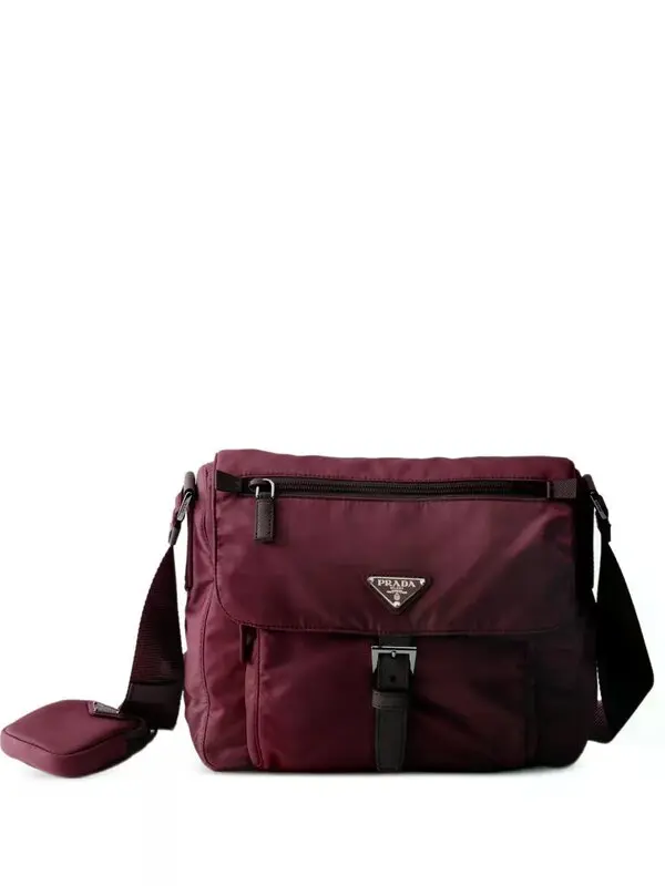 Prada Re-nylon Shoulder Bag With Enamelled Triangle Logo