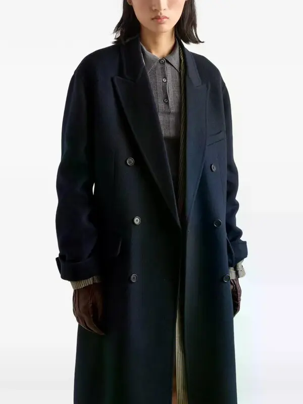 Prada Double-breasted Double Cashwool Coat