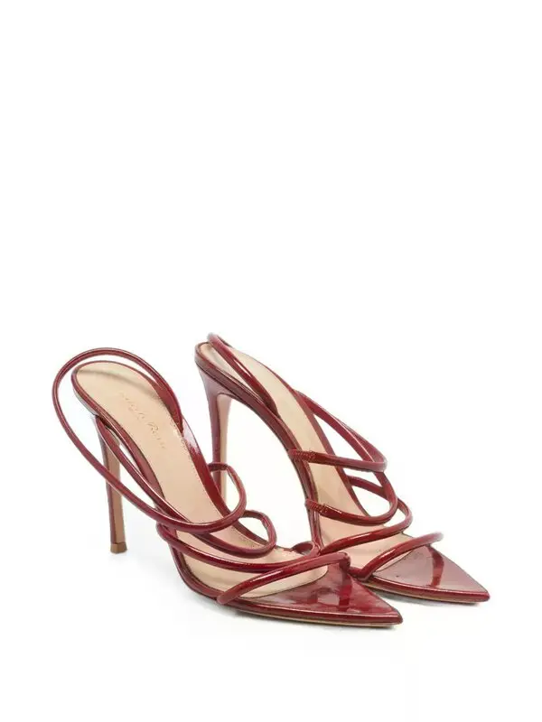 GIANVITO ROSSI Ettie 105 Patent Leather Sandals - Red
