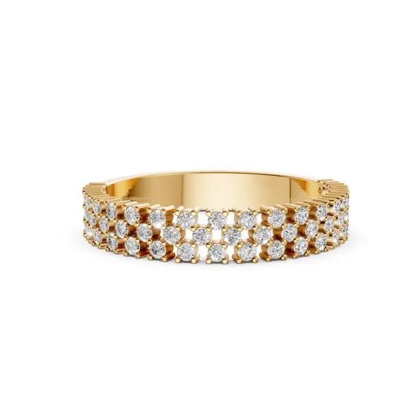 AYA FINE JEWELRY Lior Round Cut Lab Created Diamond Multi-row Pave Band In Gold - Yellow