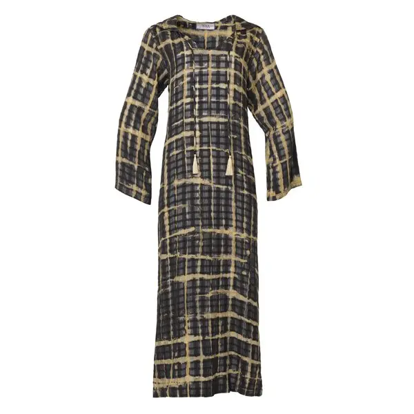 TIGER AND THE MONKEY Neutrals / The Regina Handloomed Silk Kaftan Dress
