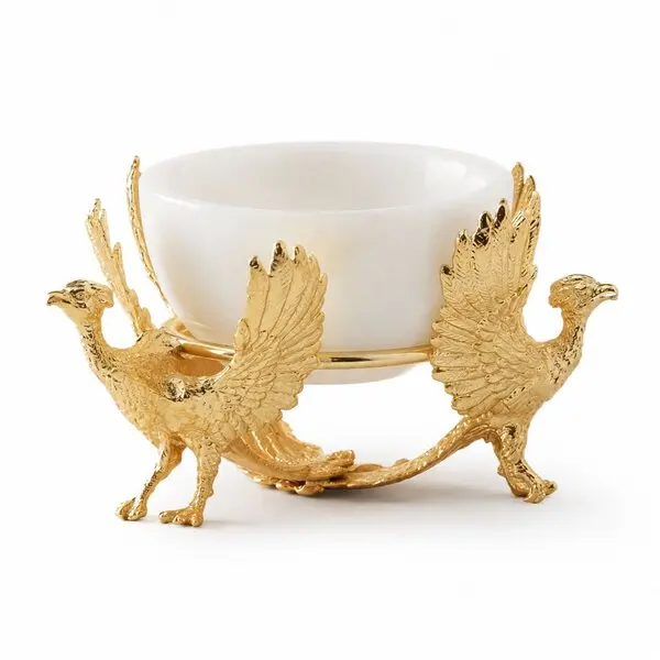 BELS & PEARL Handcrafted Three Phoenix Decorative Bowl - White