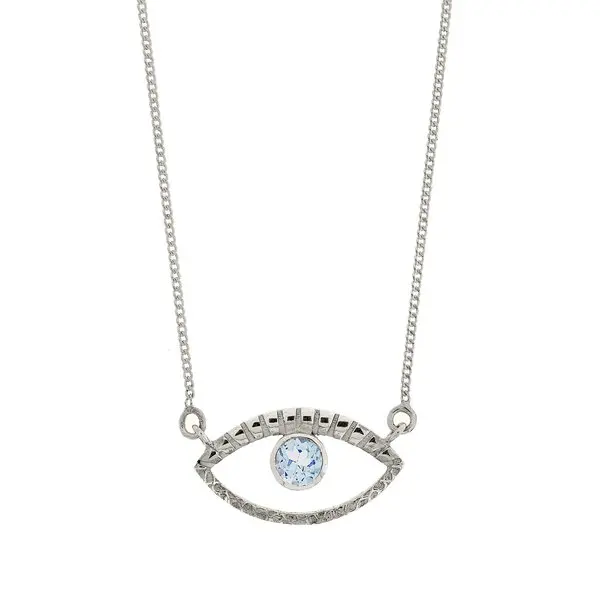 CHARLOTTE'S WEB JEWELLERY Eye Of Intuition Necklace With Blue Topaz - Silver