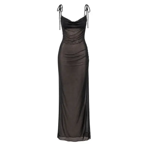 ALOMA STUDIO Enigme Mesh Maxi Dress - Black