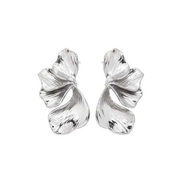 UCHI & SOTO Kin Sculptural Statement Earrings - Silver