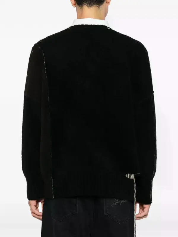 Isabel Benenato Distressed V-neck Sweater