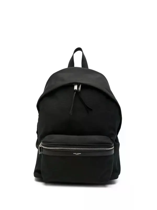 Saint Laurent City Backpack In Canvas, Nylon And Leather - Black