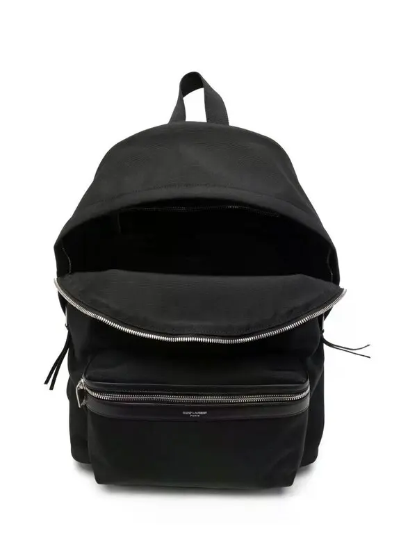 Saint Laurent City Backpack In Canvas, Nylon And Leather