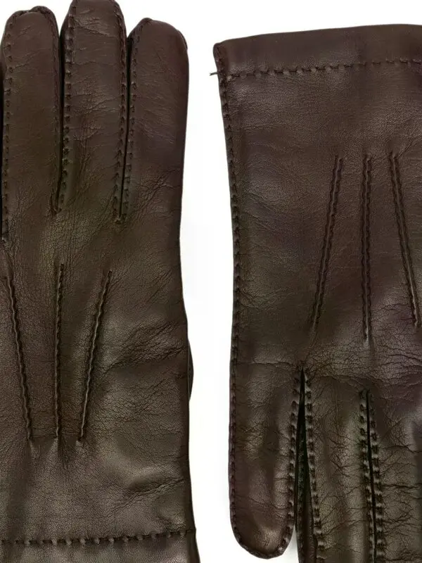 Eleventy Stitched-detail Leather Gloves