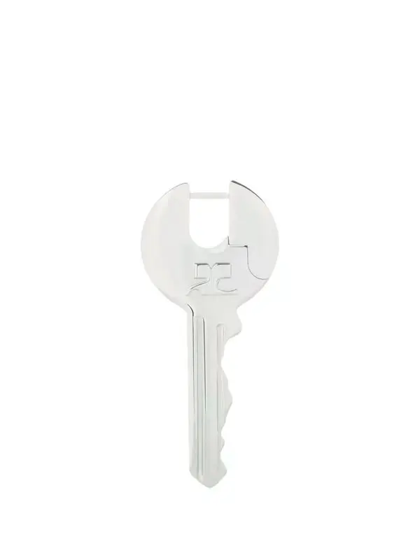 COURREGES Logo-engraved Key Earring - Silver