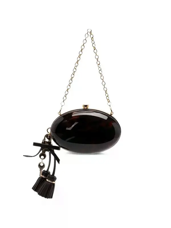SELF-PORTRAIT Tortoiseshell-effect Clutch Bag With Chain Strap