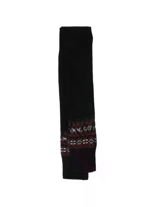 Yohji Yamamoto Fair Isle Knit Scarf - Black