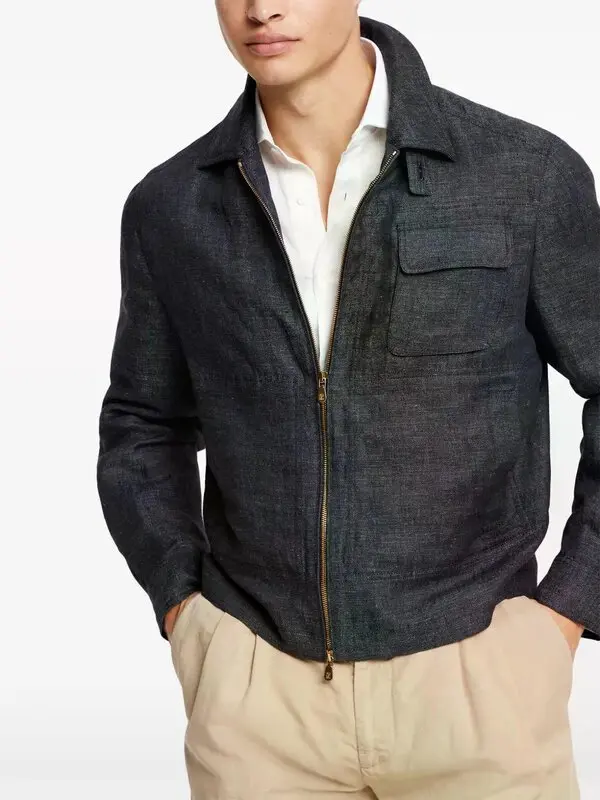 Brunello Cucinelli Slub-texture Linen Shirt Jacket