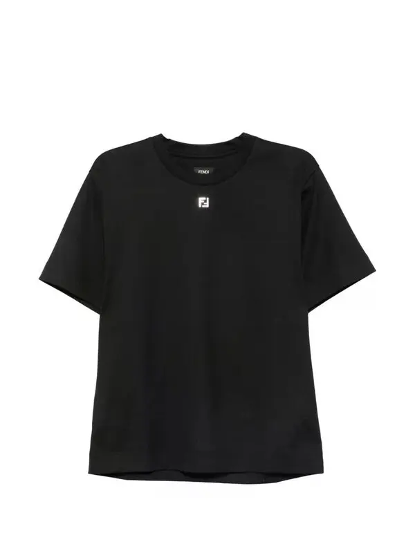 Fendi Logo-plaque T-shirt - Black