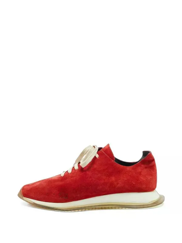 Rick Owens New Minimal Suede Sneakers - Red