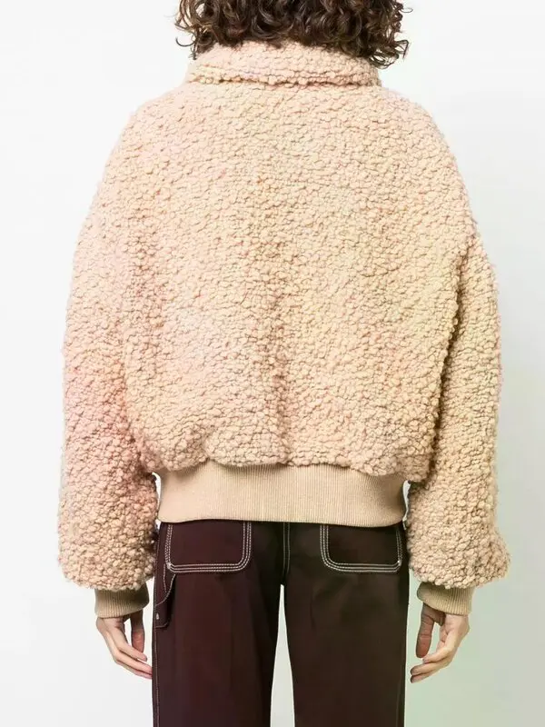 Stella McCartney Softly Textured Cropped Bomber Jacket