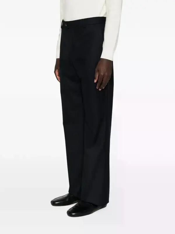 SPINA Herringbone-pattern Wide-leg Trousers - Blue