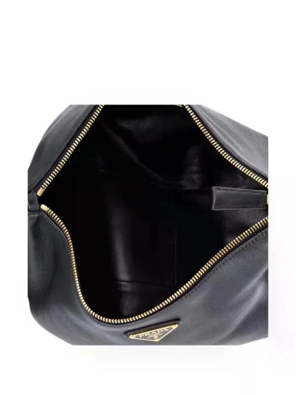 Prada Leather Hobo Bag - Black