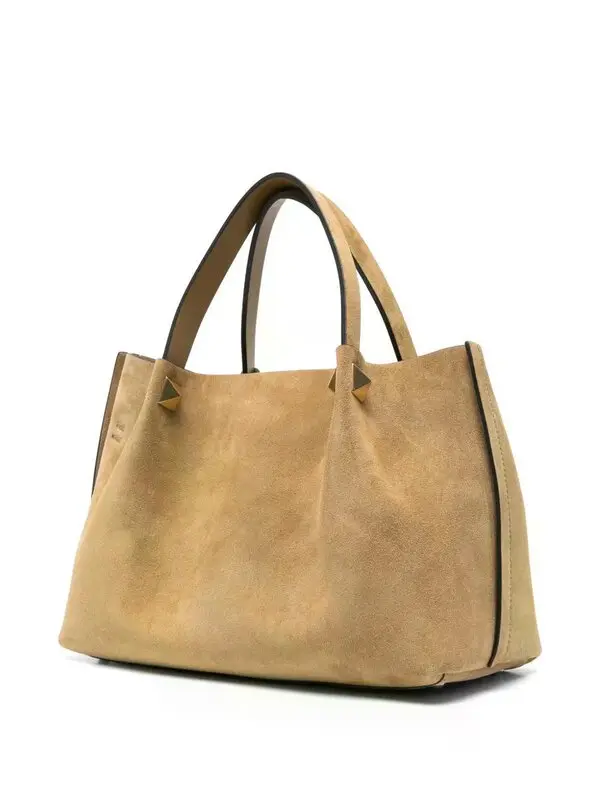 Valentino Garavani Vlogo Signature Suede Tote Bag - Neutrals