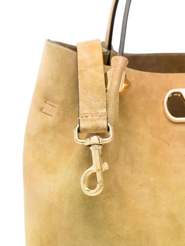 Valentino Garavani Vlogo Signature Suede Tote Bag - Neutrals