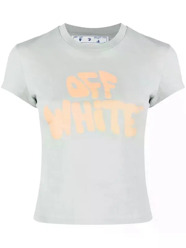 Off-White Logo-print Cotton T-shirt - Grey