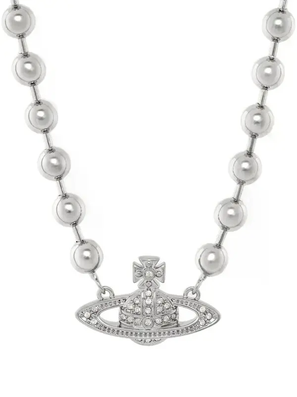 VIVIENNE WESTWOOD Man. Thames Mini Bas Relief Necklace - Silver