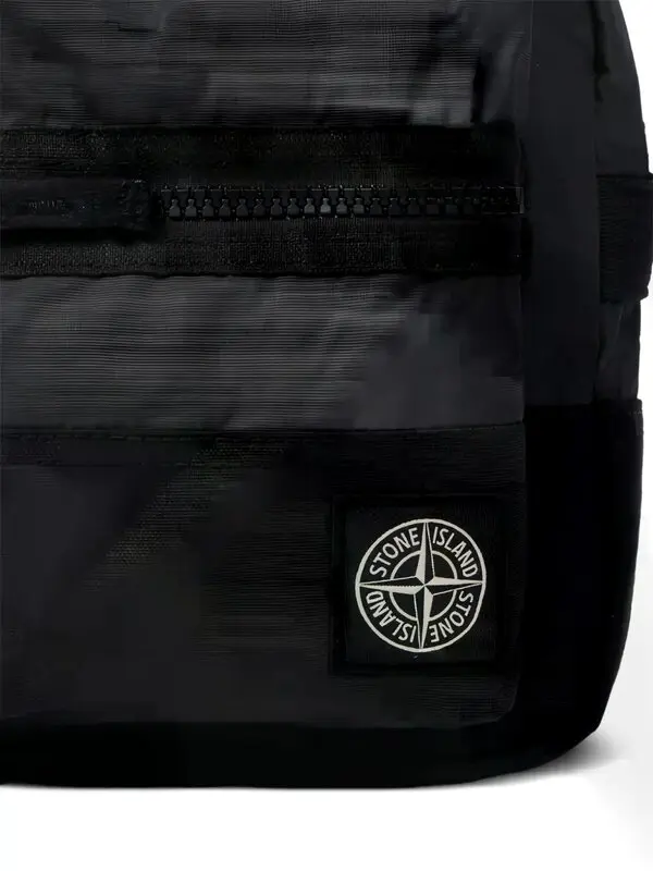 Stone Island Logo Patch Shoulder Bag - Black