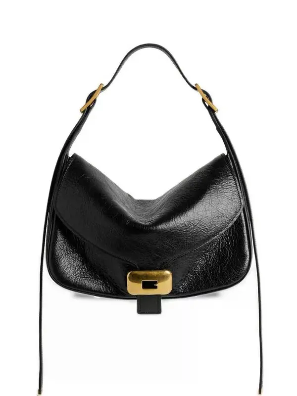 Balenciaga Medium Clicca Leather Shoulder Bag - Black