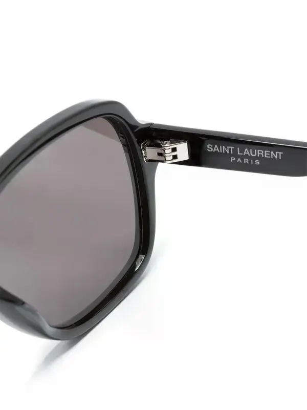 Saint Laurent Logo-embossed Oversize-frame Sunglasses