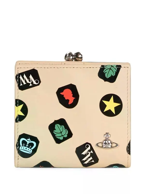 VIVIENNE WESTWOOD Graphic-print Orb-plaque Wallet - Neutrals
