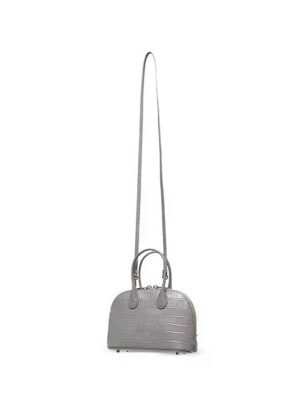 SELF-PORTRAIT Croc-embossed Leather Mini Bag - Grey