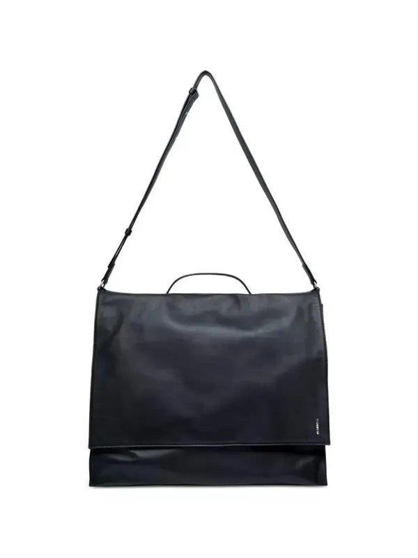 JIL SANDER Leather Messenger Bag - Black